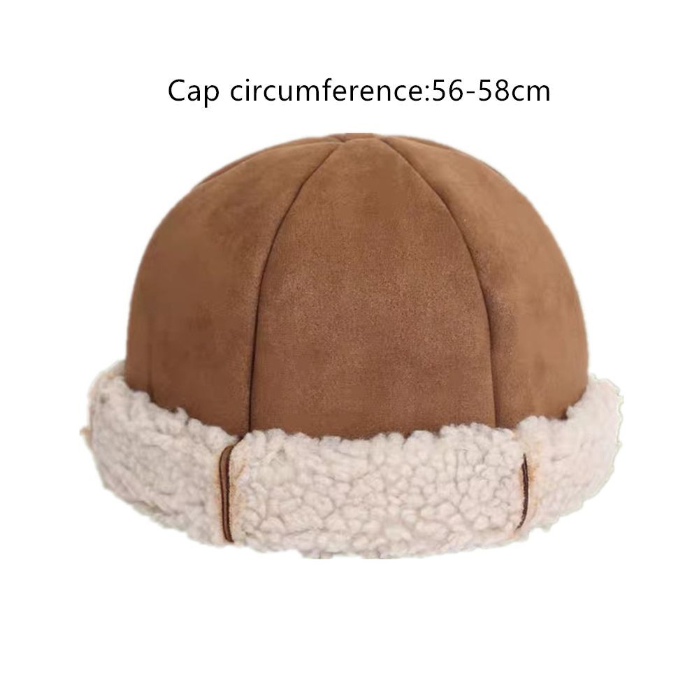 Trendy Unisex Winter Warm Brimless Beanie Cap Thick Lamb Wool Dome ...