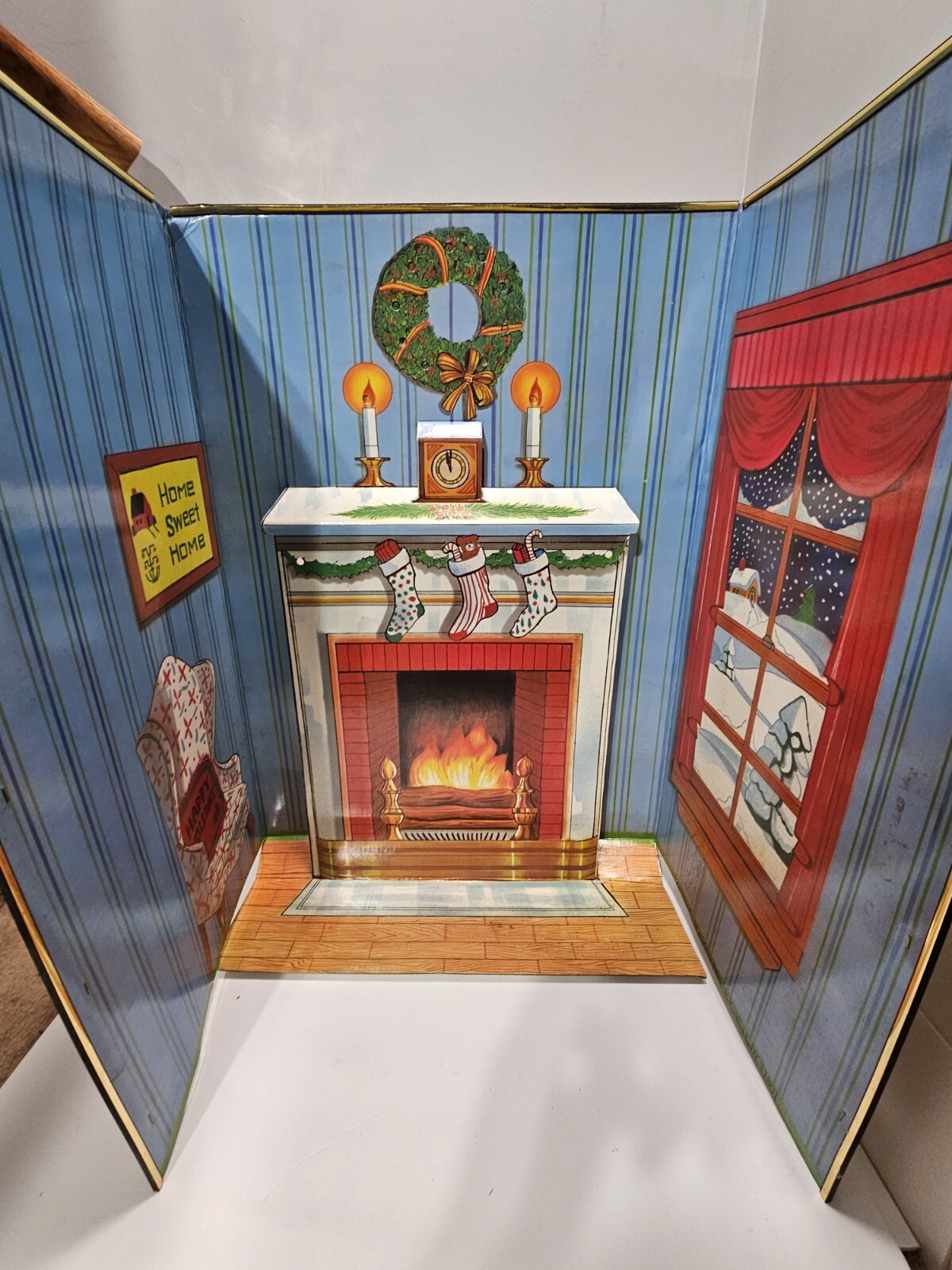 Vintage 1992 Telco Creations Motionette Fireplace Christmas Fold Out ...