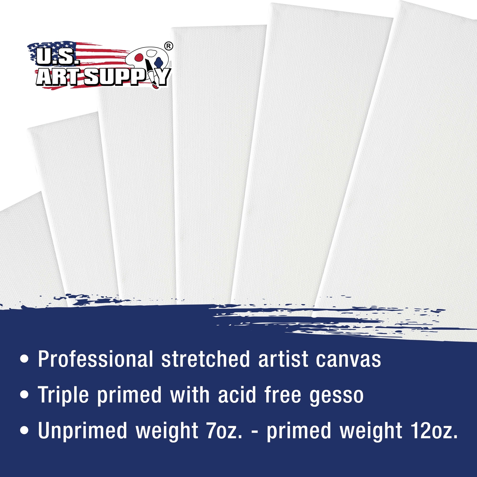 Pre-Stretched Artist Canvas 10-Piece Professional Quality Primed Small ...