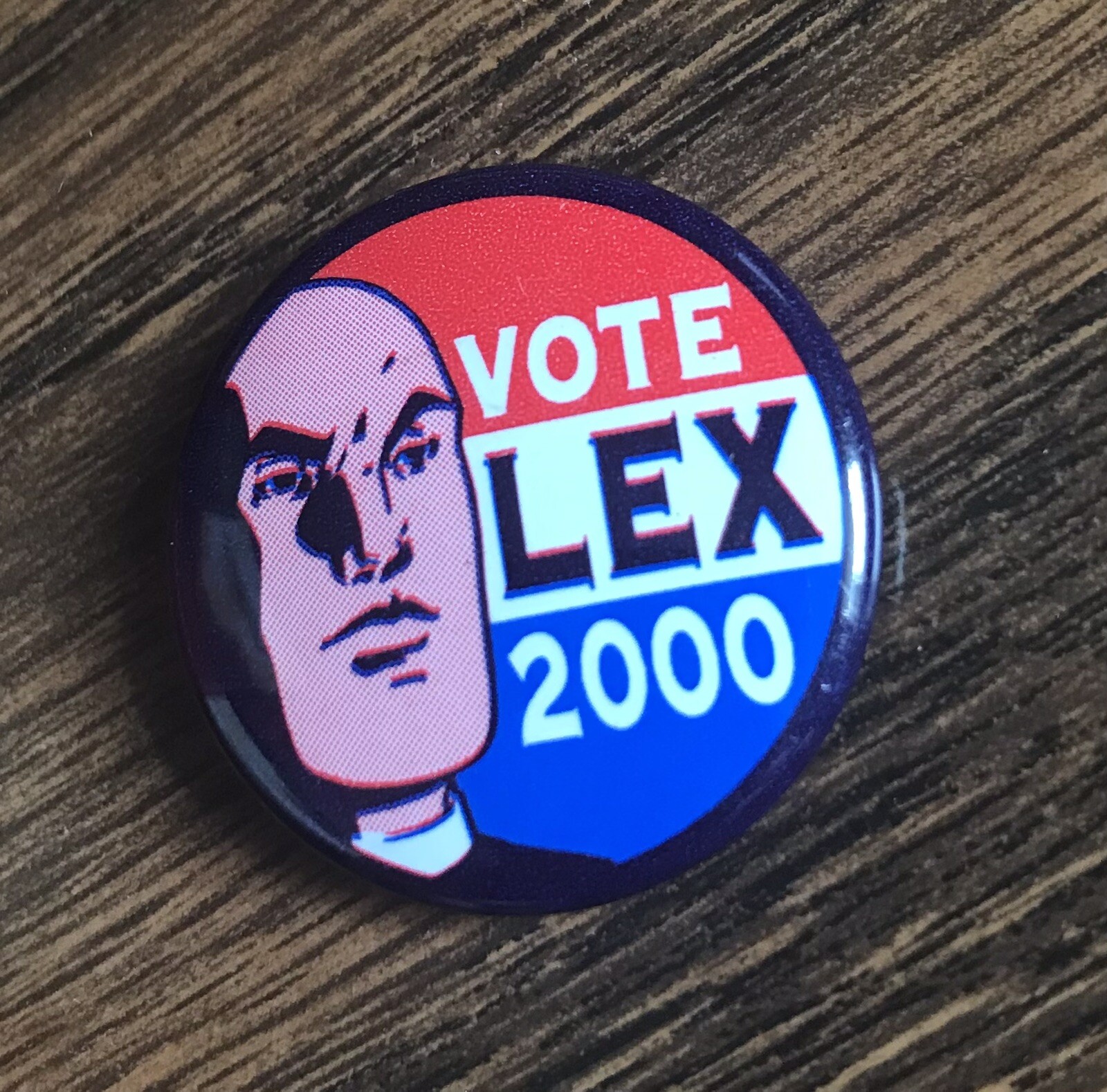 SUPERMAN VOTE LEX LUTHOR FOR PRESIDENT 2000 DC PROMO PINBACK BUTTON NEW ...