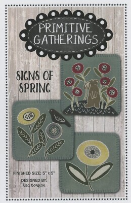 Primitive Gatherings Signs of Spring Lisa Bongean Wool Embroidery ...