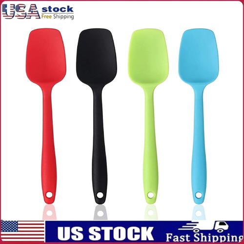 4X Silicone Spatula 8.15in Rubber Spoon Set for Cooking and Baking Heat ...