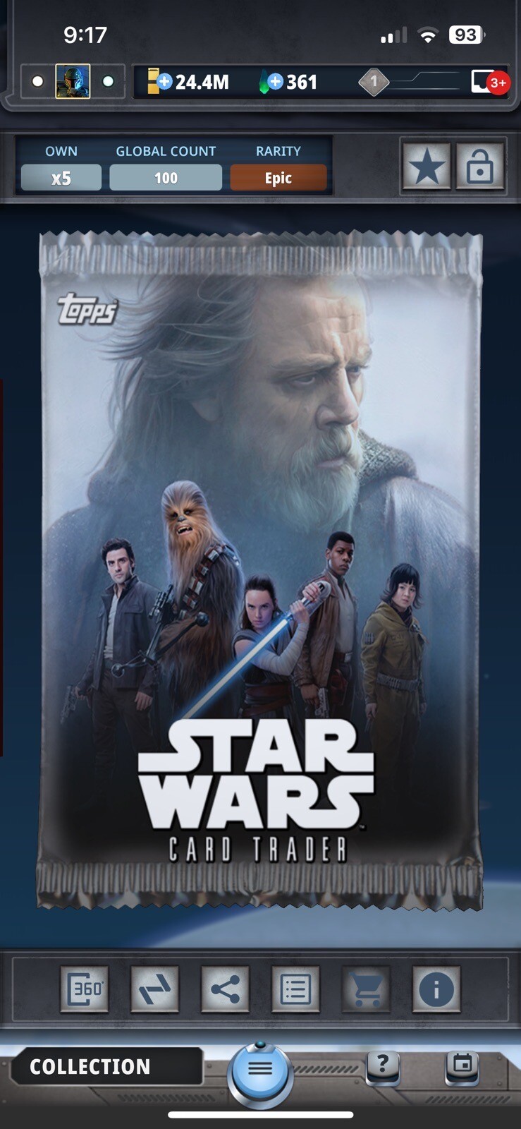 Topps Star Wars Digital Card Trader TLJ - Premiere Pack Art Insert | eBay