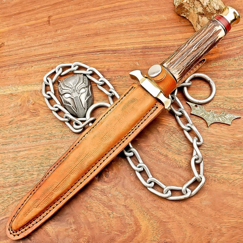 Handmade DAMASCUS STEEL KNIFE Hunting Knife BOWIE Dagger, W/SHEATH IS ...