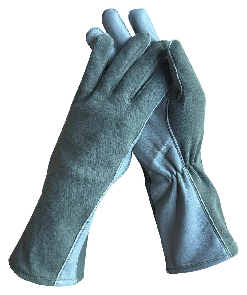 Nomex & Leather Pilot Tactical Flight Flyer Gloves Fire Resistant ...