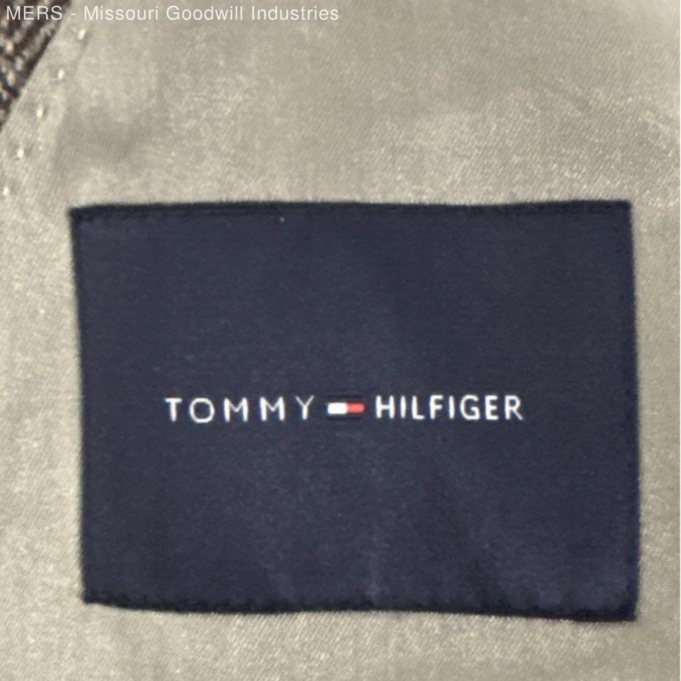 Tommy Hilfiger Wool Blazer Men's Size 40R Brown Herringbone Elbow ...