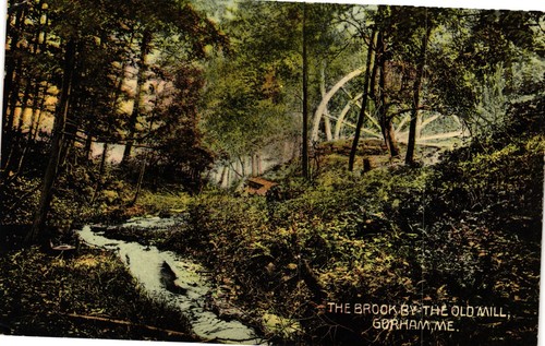 The Brook by the Old Mill Gorham ME Divided Postcard c1908 | eBay