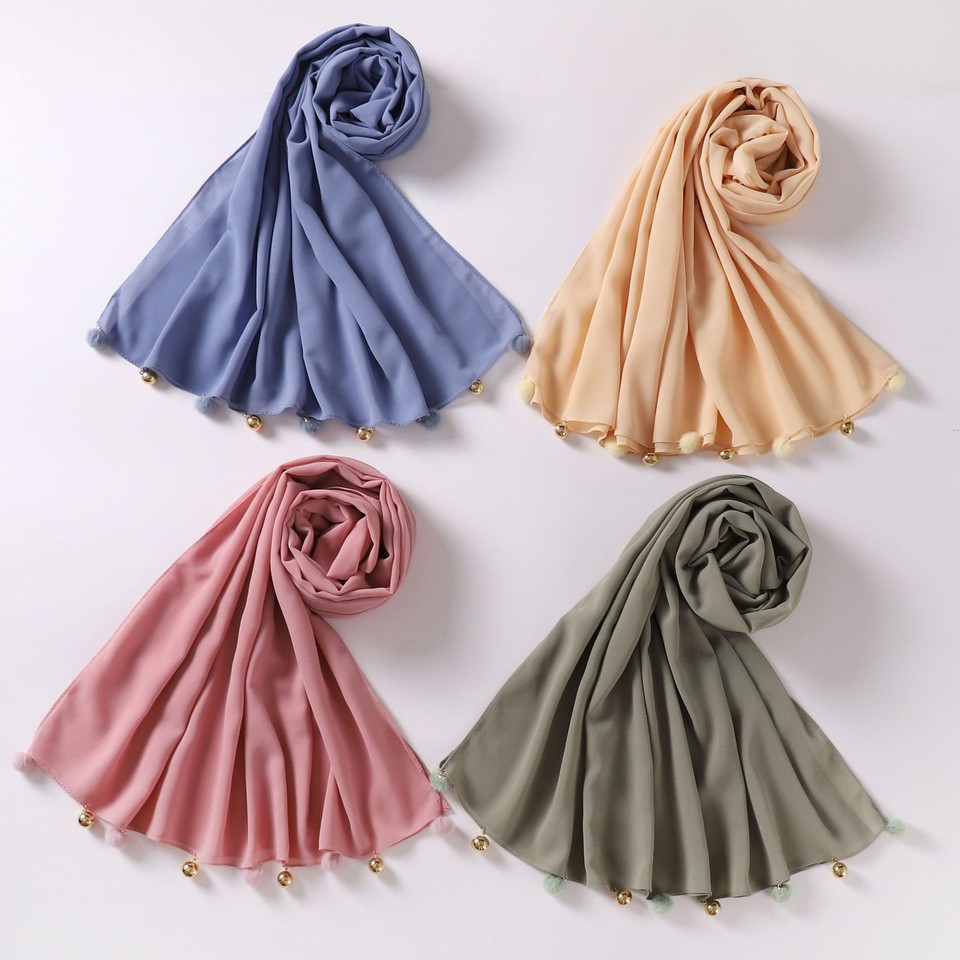 Fashion Women Muslim Chiffon Long Scarf Head Cover Wrap Shawls Islamic ...