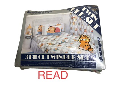 Garfield the Cat Vintage 3 Pc Twin Bed Sheets Set Marlborough USA 80 ...