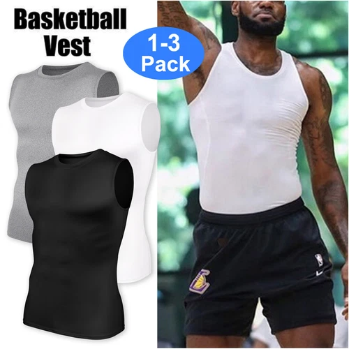 Men's Compression Vest Shirt Sleeveless Body Shaper Base Layer Slimming ...