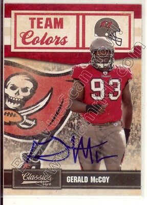 gerald mccoy rookie rc draft auto autograph tampa bucs oklahoma sooners ...