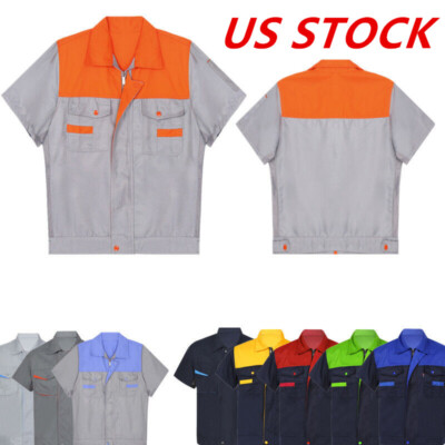 Men's Casual Work Shirt Short Sleeve Shop T-Shirts Motor Mechanic ...