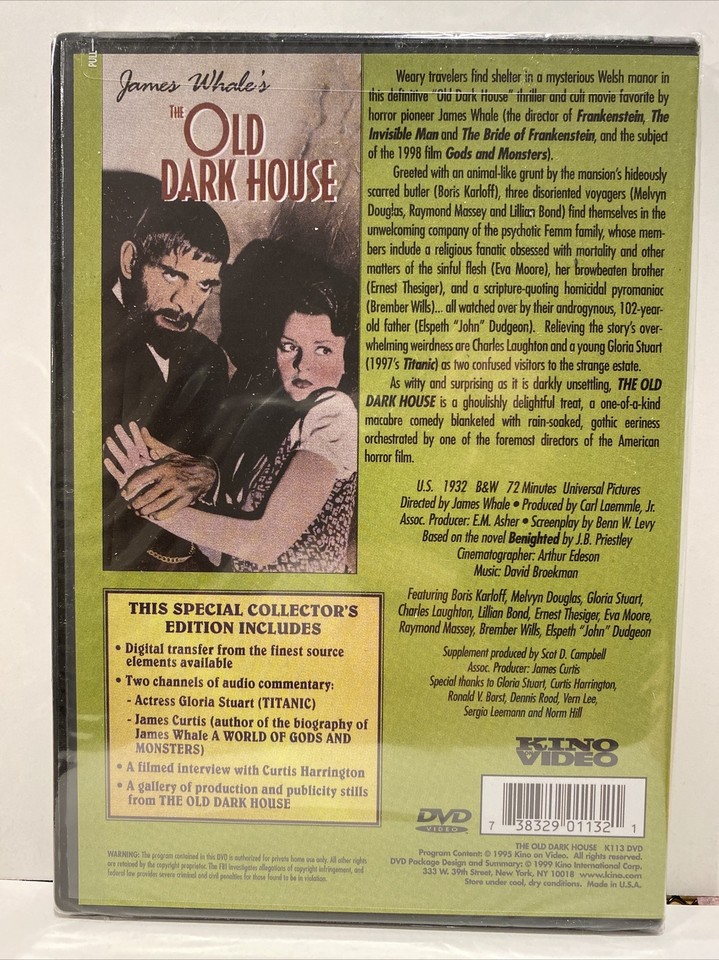 New & Sealed - Kino Video The Old Dark House DVD Karloff B&W Special ...