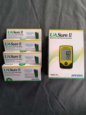UASure II Uric Acid Meter Kit + Strips (100/75/50/25) Gout Test Tool | eBay