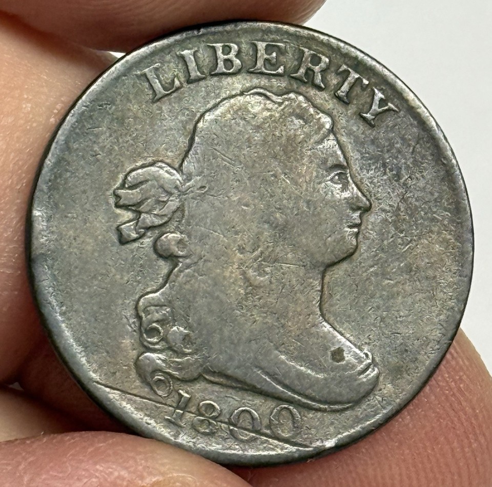 Fine 1800 Draped Bust Half Cent (obv scratch), U.S. 1/2c Type Coin | eBay