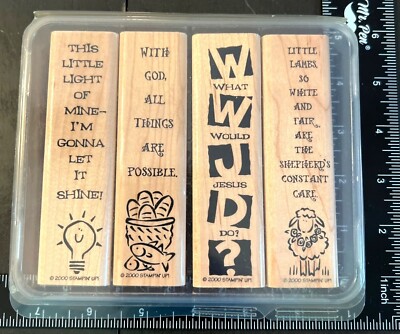 2000 Stampin Up! "WWJD" & Inspirational Quotes Wood Mounted Rubber ...