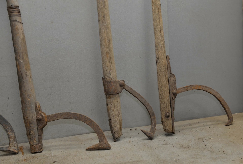 4 antique cant hook lumber log tool logging pick up hooks collectible ...