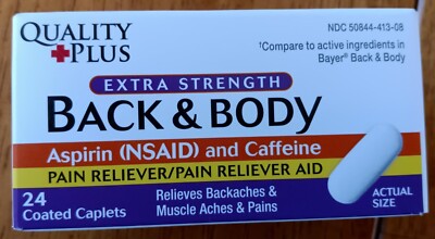 Extra Strength Back & Body Pain Reliever Caplets - 24 Count | eBay
