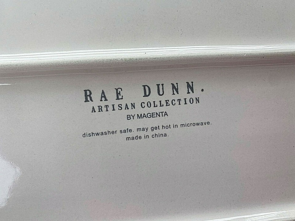 Rae Dunn Celebrate Ceramic Ivory Tray with Red Lettering | eBay