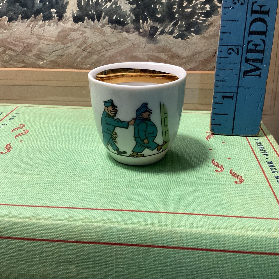 Rare Czech Hand Painted Porcelain Egg Cup Shot Good Soldier Vejk Theme ...