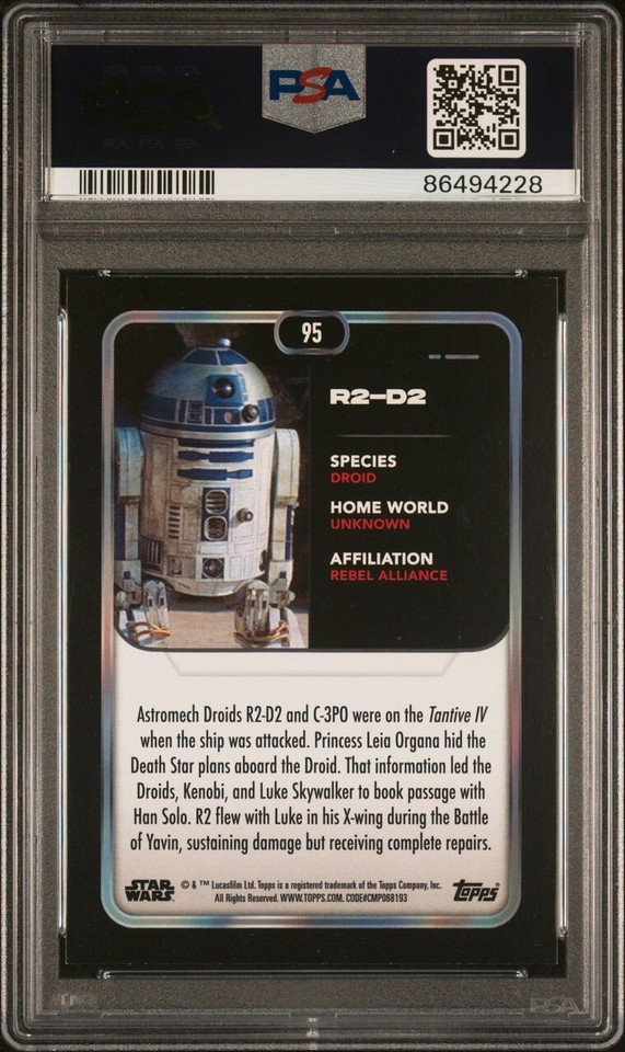 2023 Topps Star Wars R2-D2 Card #95 PSA Mint 9 | eBay