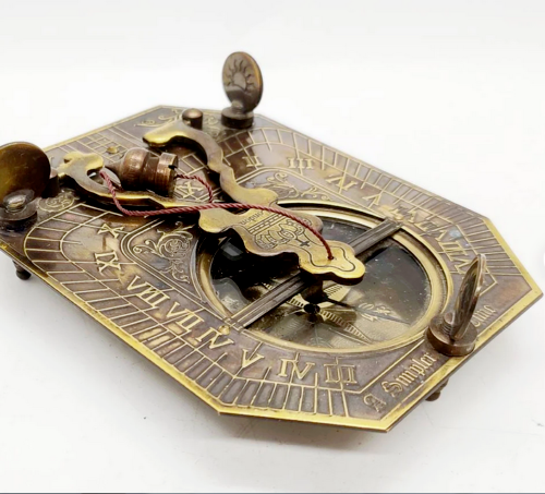 Solid Brass Designer Pendulum Sundial Antique Gilbert Compass With ...