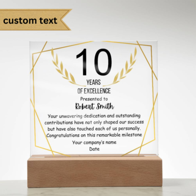 Corporate Work Anniversary Plaque Crystal Years Of Service Awards