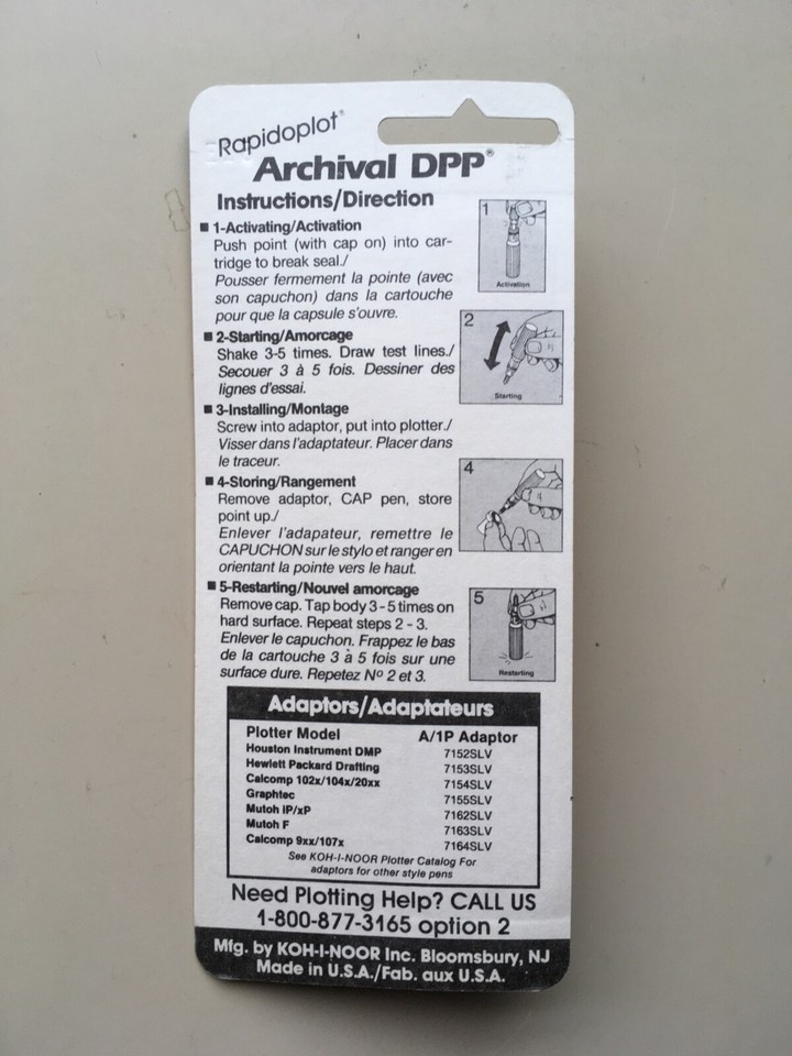 Koh-I-Noor Rapidoplot Archival DPP Red 64NDW-04F 0.35mm Calcomp 102X ...