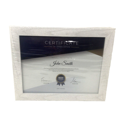 8.5"X 11'' Photo Or Certificate Frame White Wood Showcase Your Memories ...