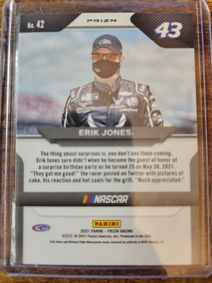 2021 Panini Prizm Racing NASCAR Erik Jones Hyper Blue Prizm #42 | eBay