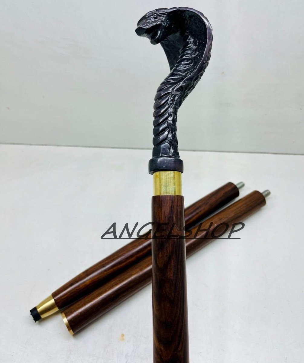 Hand Carved Snake Canes