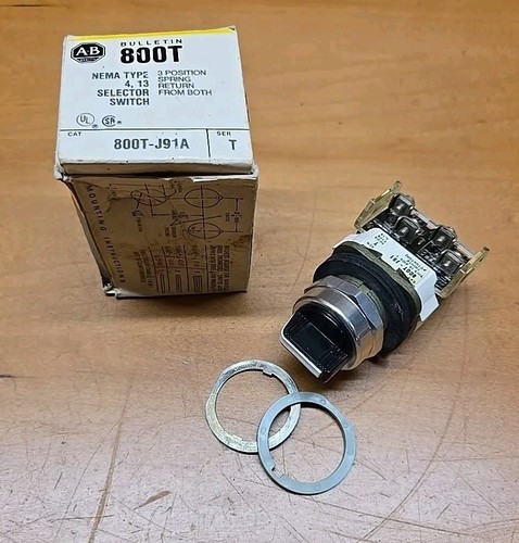 NIB Allen Bradley 3 Position Momentary Selector Switch 800T-J91A BIN35 ...