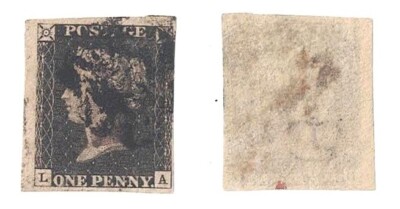 1840 1d Great Britain Penny Black The World's First Postage Stamp Used ...