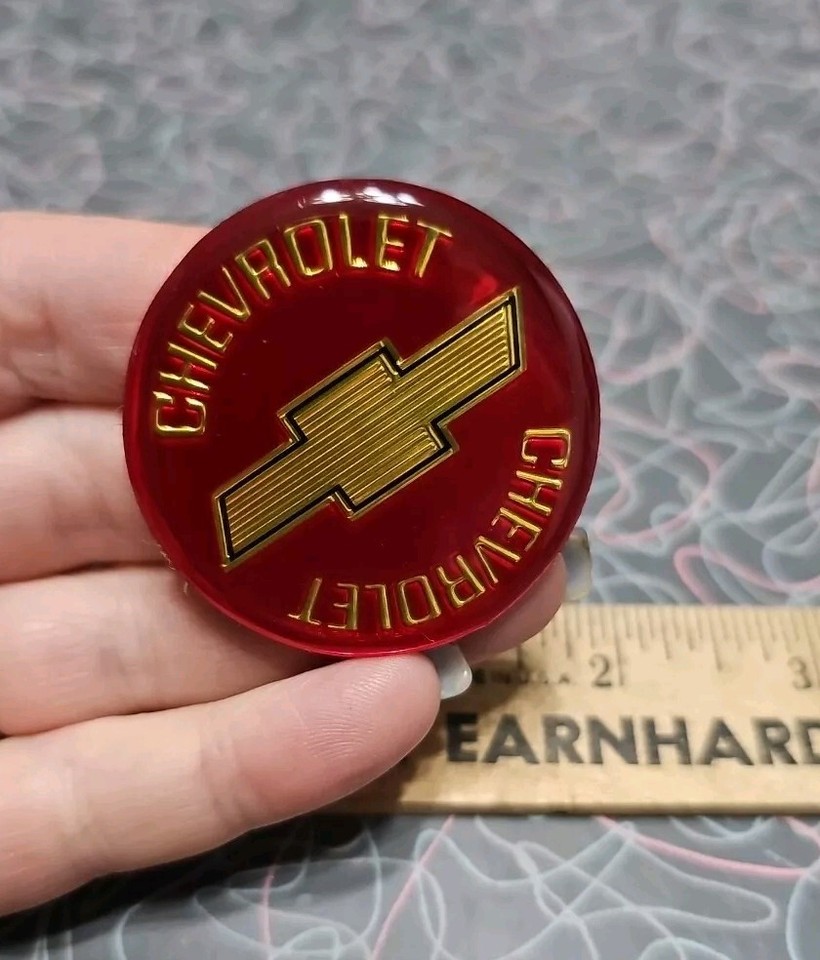 VINTAGE Chevrolet CENTER Cap EMBLEM Badge Logo STICKER ONLY Used Puffy ...