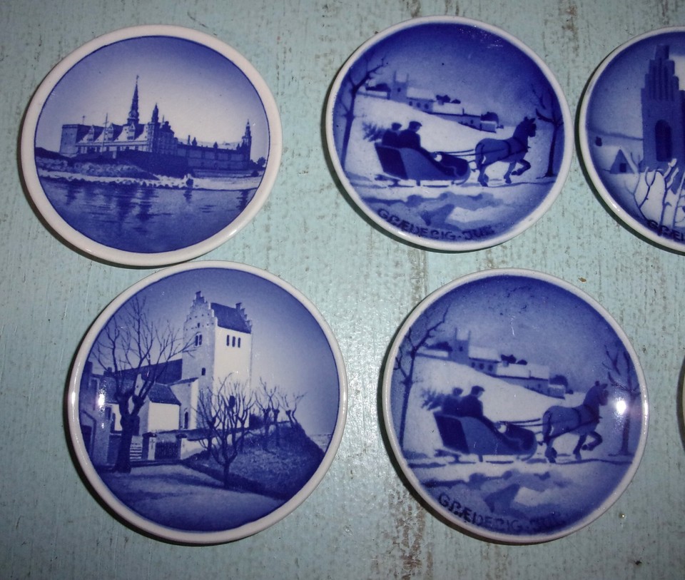 7 Miniature Delft Blue Collector Plates Denmark | eBay