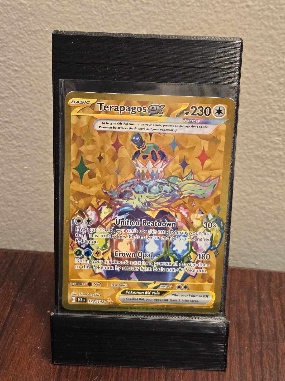 Terapagos ex 173/142 Hyper Rare Gold Etched Pokemon Stellar Crown NM | eBay