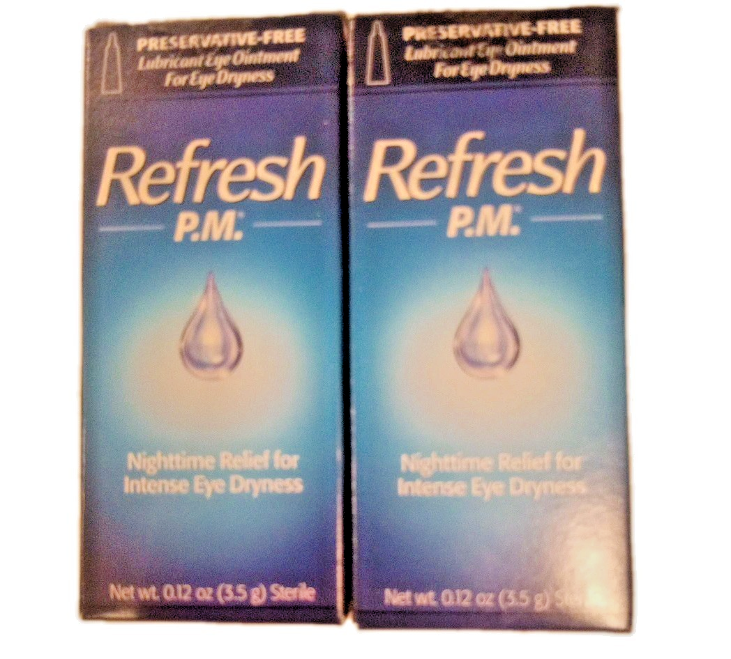 Refresh P.M. Lubricant Eye Ointment 0.12 oz (3.5 g) Each, LOT OF 2 ...