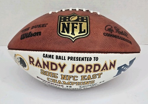 2015 NFC NFL Game Ball Wilson "The Duke" Football Randy Jordan Redskins ...