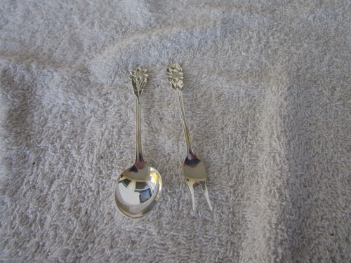 VINTAGE [ PRIMA NS ALP. ] SILVER PLATED~[ 4" ] SPOON + FORK ~~L@@K!! | eBay