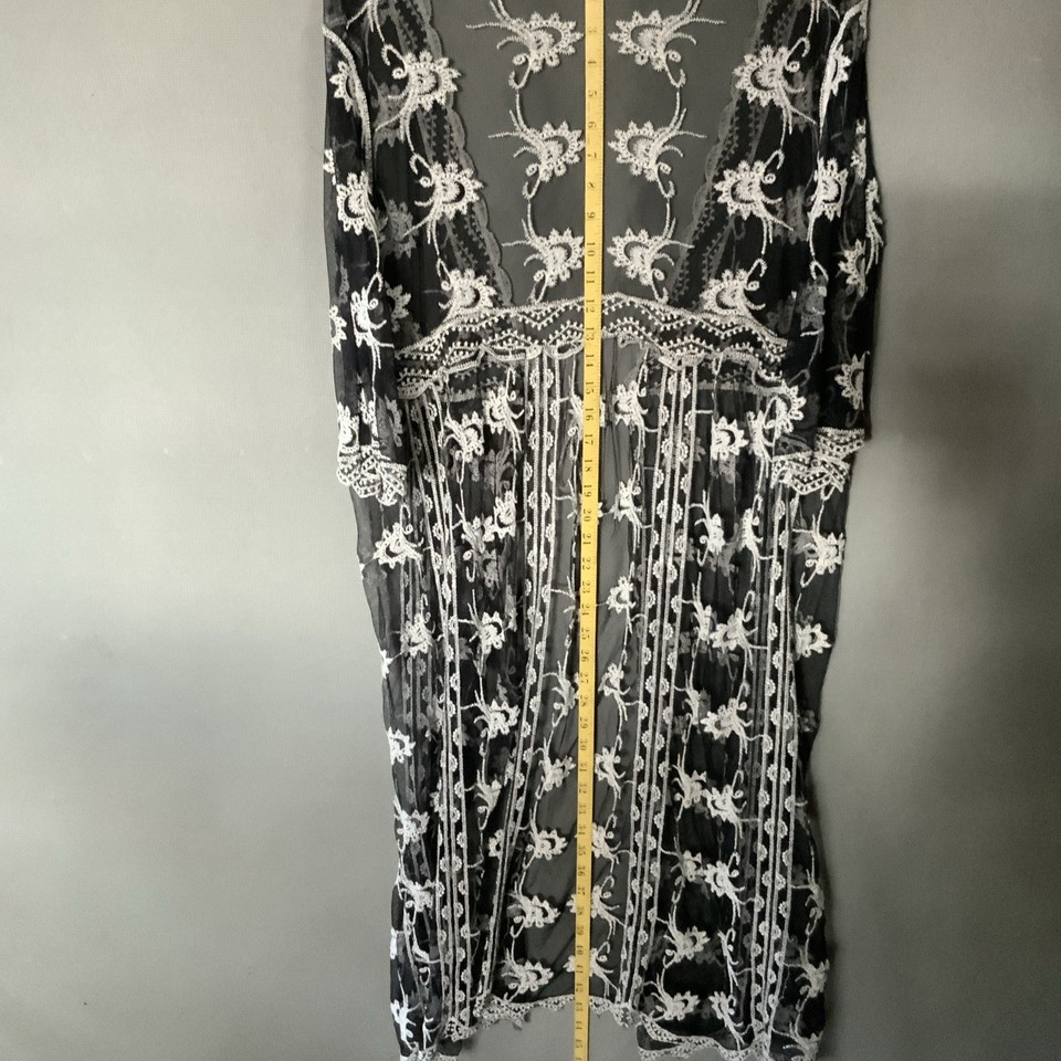 Modern Bohemia Miami Sheer Lace Kimono Duster Women’s M Ivory ...