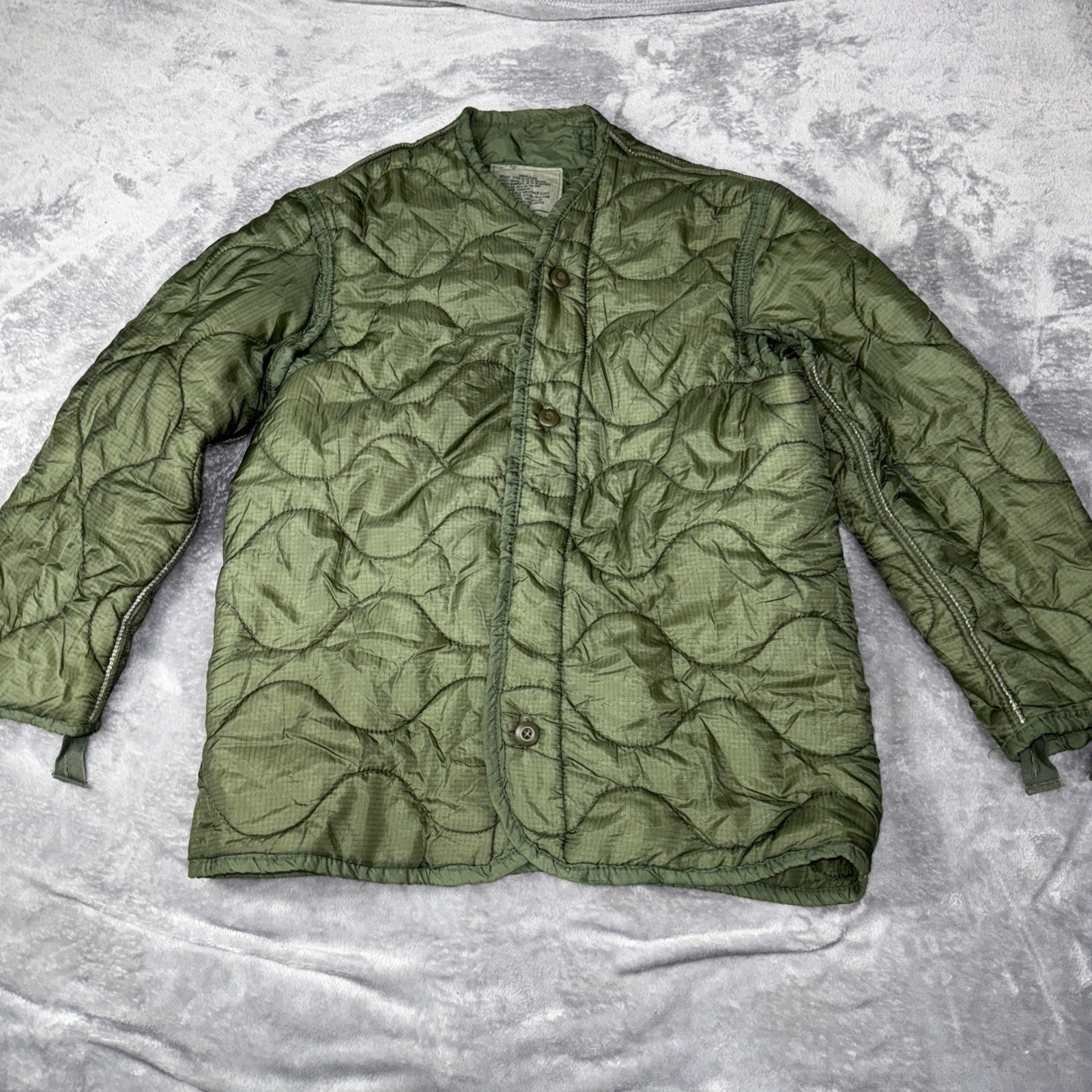 Vintage Military Liner Cold Weather Coat Small Smokers Jacket Green ...