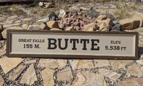 BUTTE, MONTANA - Wood Train Station Sign | eBay