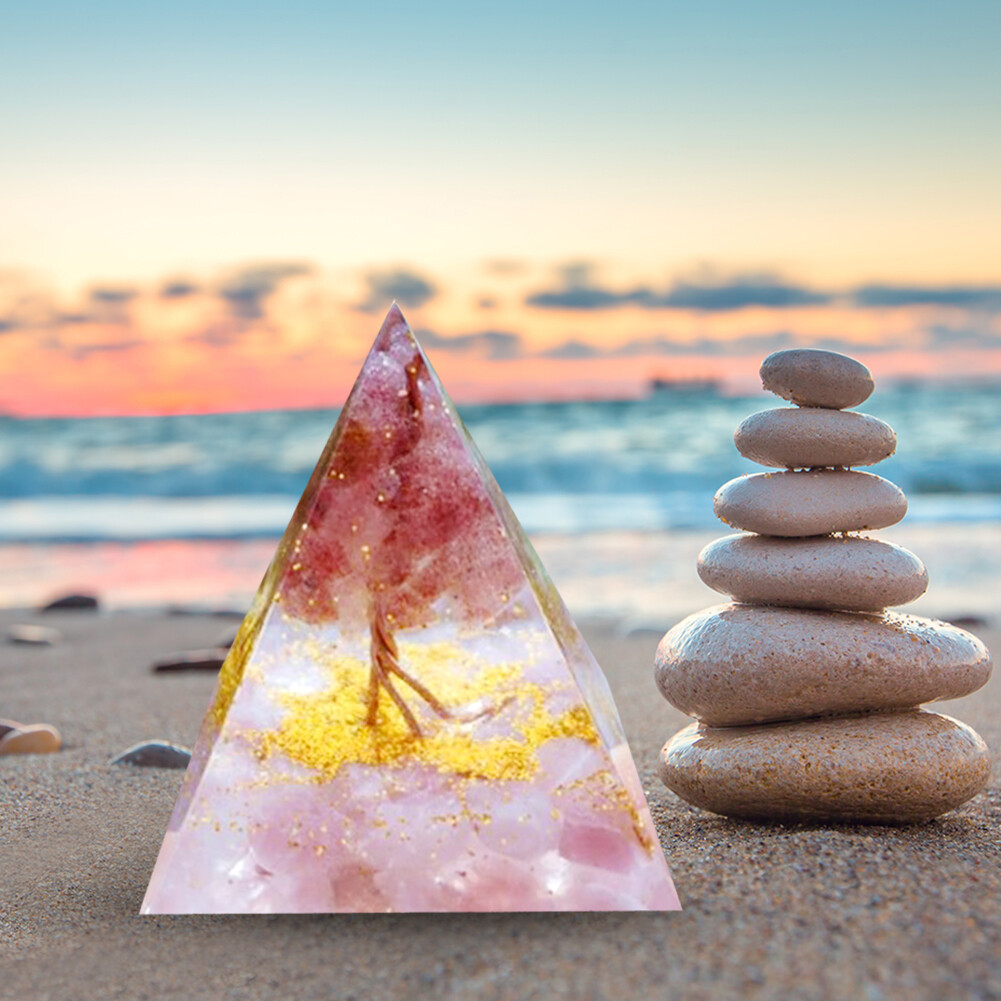 Natural Crystal Gem Pyramid Tree of Healing Energy Stone Home Office ...