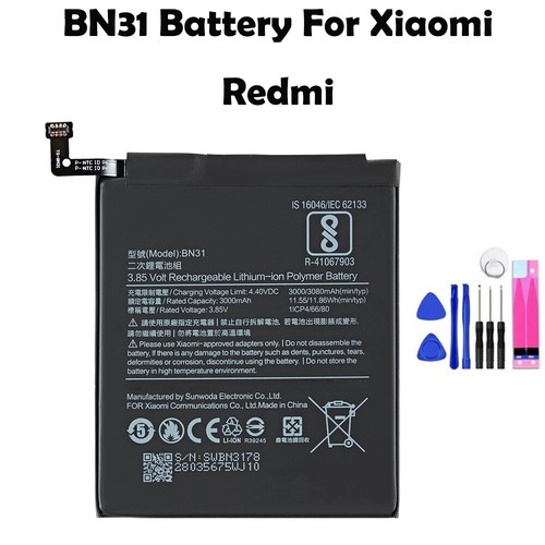 BN31 Replacement Battery For Xiaomi Redmi Mi 5X Y1 NOTE 5A Prime MD16S ...