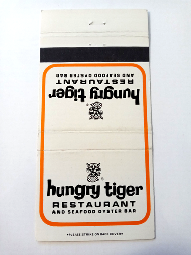 Vintage Matchbook: Hungry Tiger Restaurants, Palm Springs-San Francisco ...