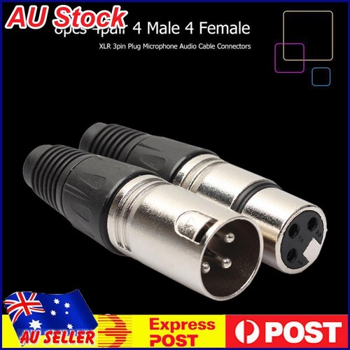 8pcs Cannon XLR Connector 4 Male 4 Female 3Pin MIC Jack Plug for Power ...
