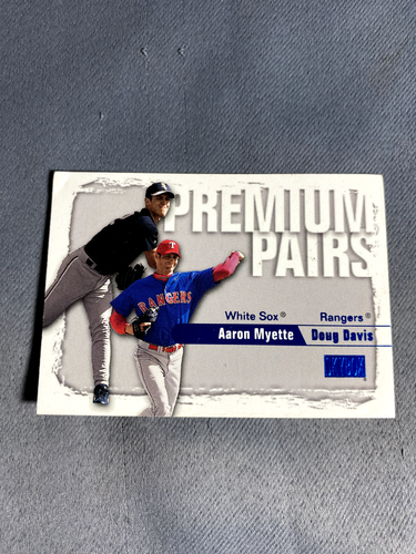 2000 Skybox Premium Pairs Horizontal Blue Foil Aaron Myette Doug Davis ...