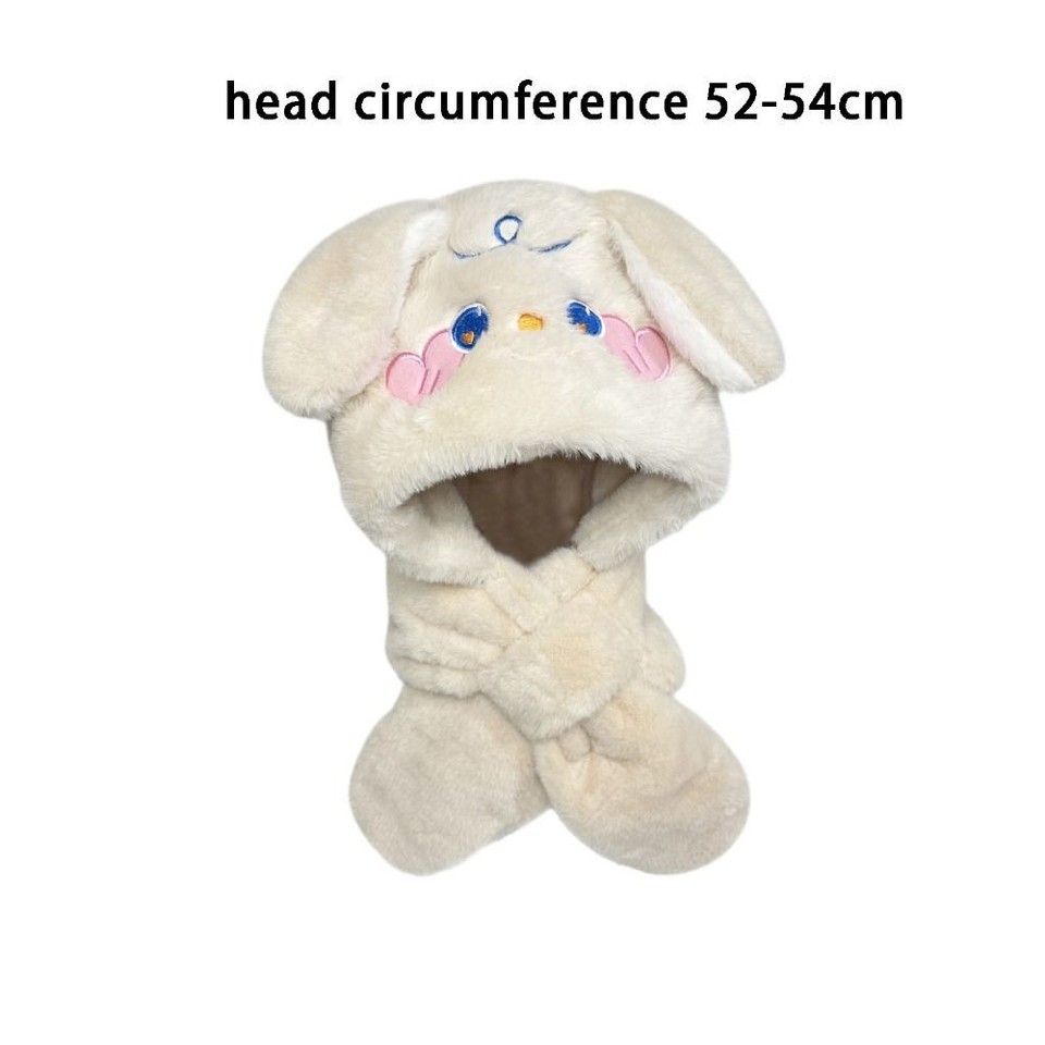Kawaii Plush Scarf Hat Cute Ear Protection Cap New Double Ears Cap | eBay