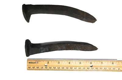 Train - Two Railroad Spikes 6.5" Steel Train Track nails - Antique | eBay