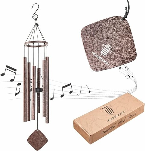 Premium Wind Chimes-6 Hollow Aluminum Tubes, 28" Wind Chime for Garden ...